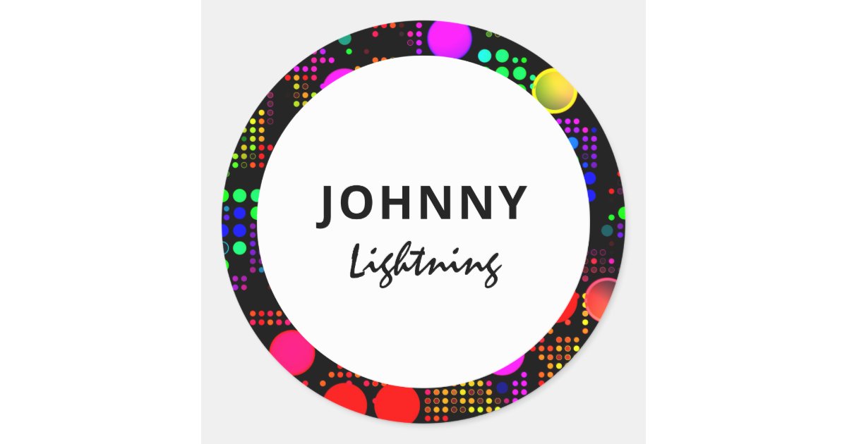 Personalized Disco Led Lights Classic Round Sticker | Zazzle