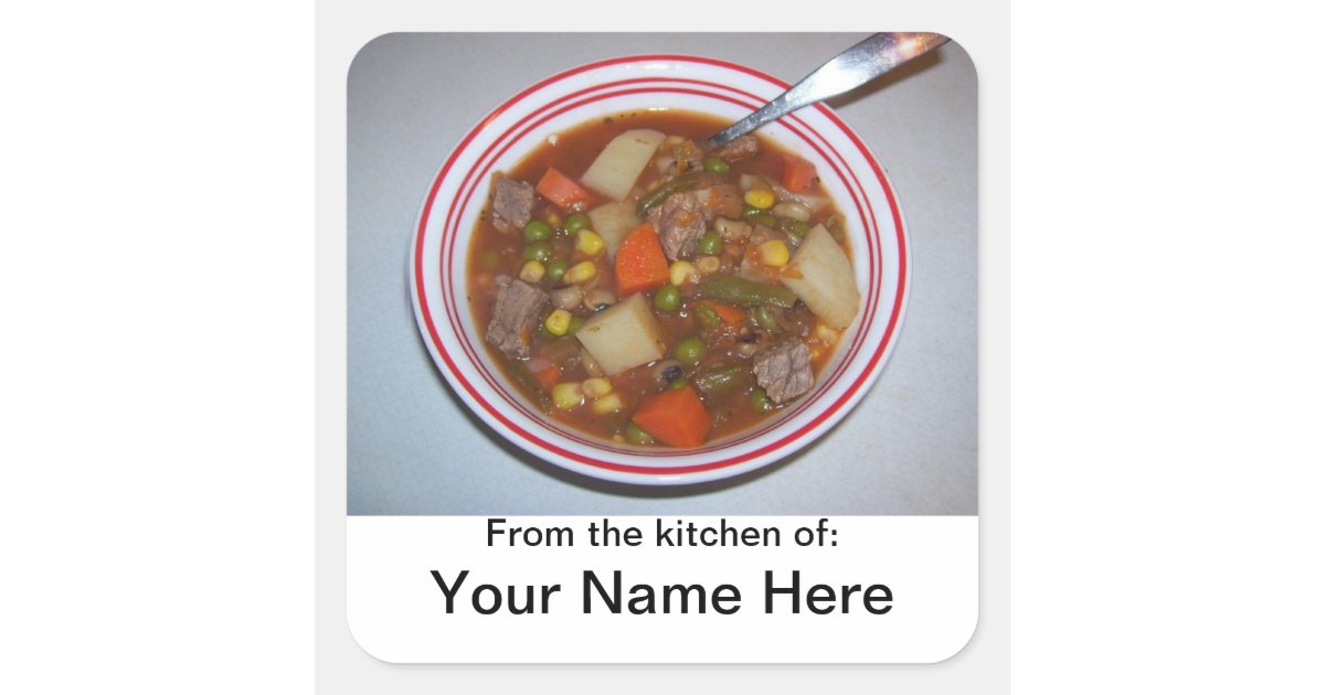 Personalized Dish / Recipe Sticker | Zazzle