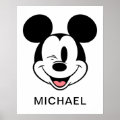 Personalized Disney Mickey Mouse Winking Face Poster | Zazzle