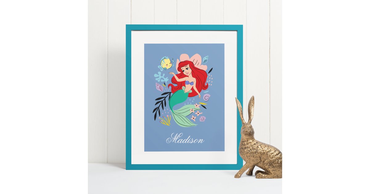 Personalized Disney Princess | Ariel & the Ocean Poster | Zazzle