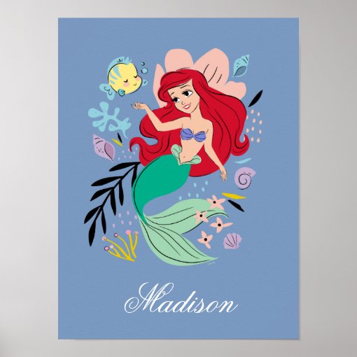 Personalized Disney Princess | Ariel & the Ocean Poster | Zazzle