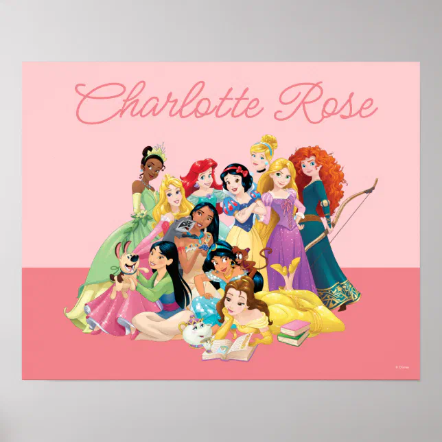 Personalized Disney Princess Friends Poster | Zazzle