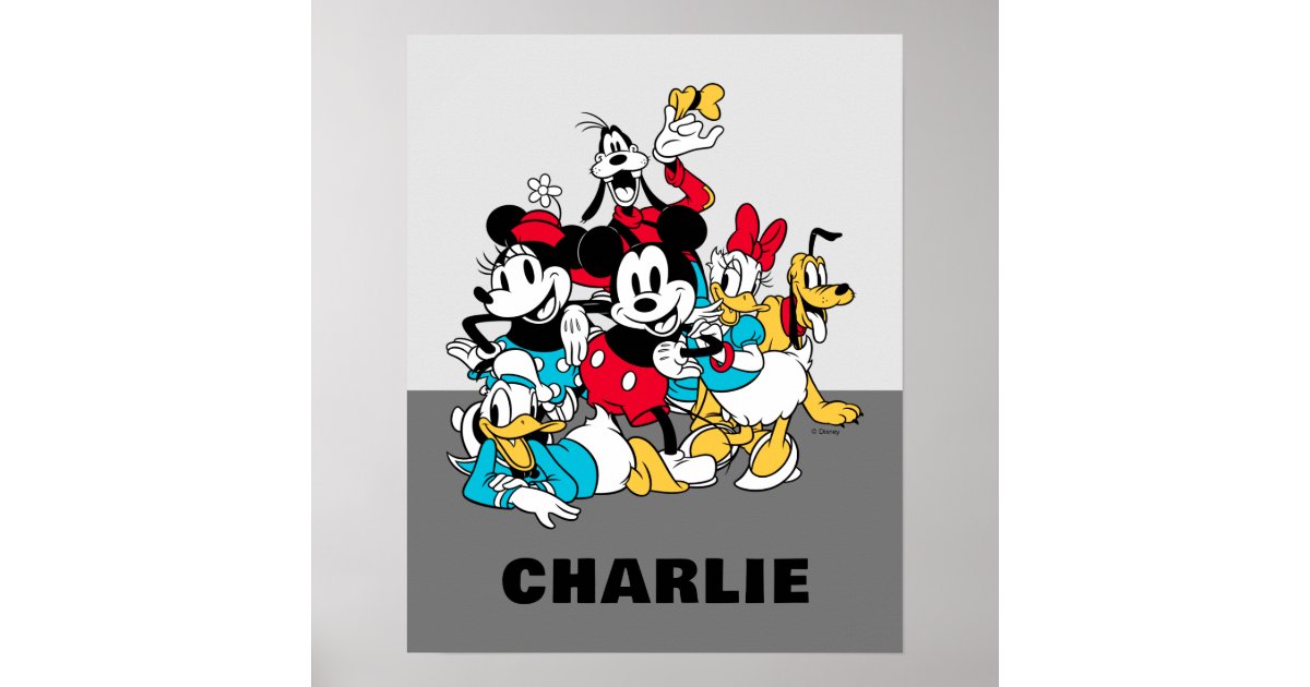 Personalized Disney's Mickey and Friends Poster | Zazzle