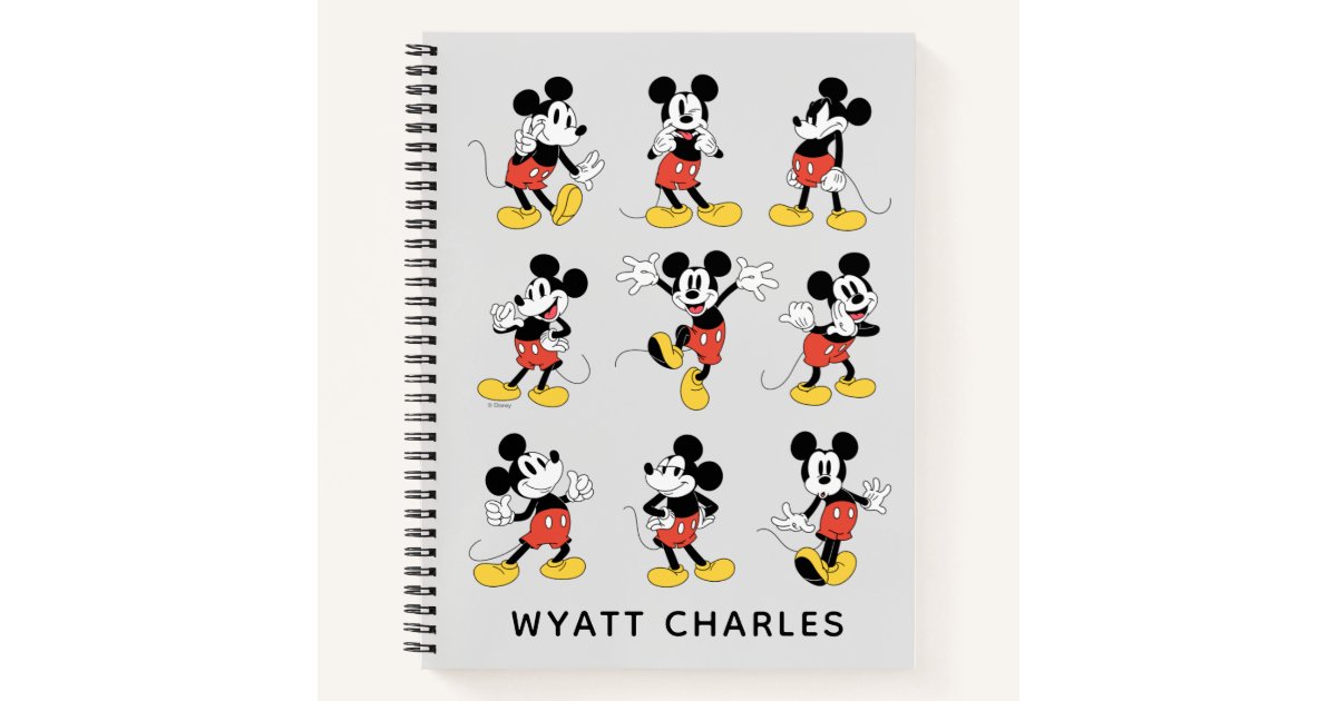Personalized Disney's Mickey Mouse Emotions Sketch Notebook | Zazzle