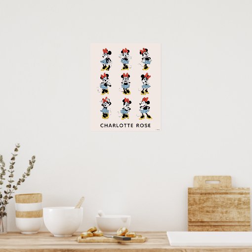 Personalized Disney's Minnie Mouse Emotions Poster | Zazzle