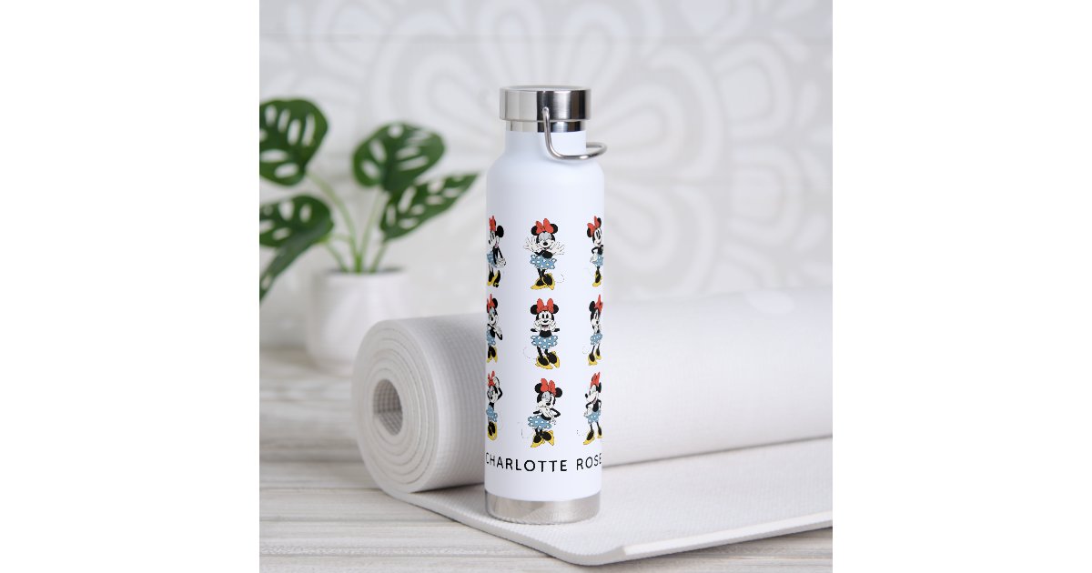 Personalized Disney's Minnie Mouse Emotions Water Bottle | Zazzle