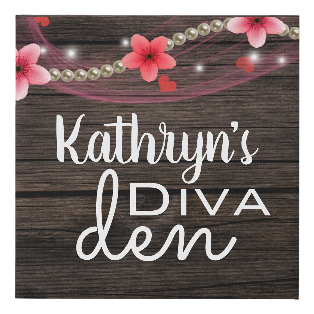 Personalized "Diva Den" Faux Canvas Print | Zazzle