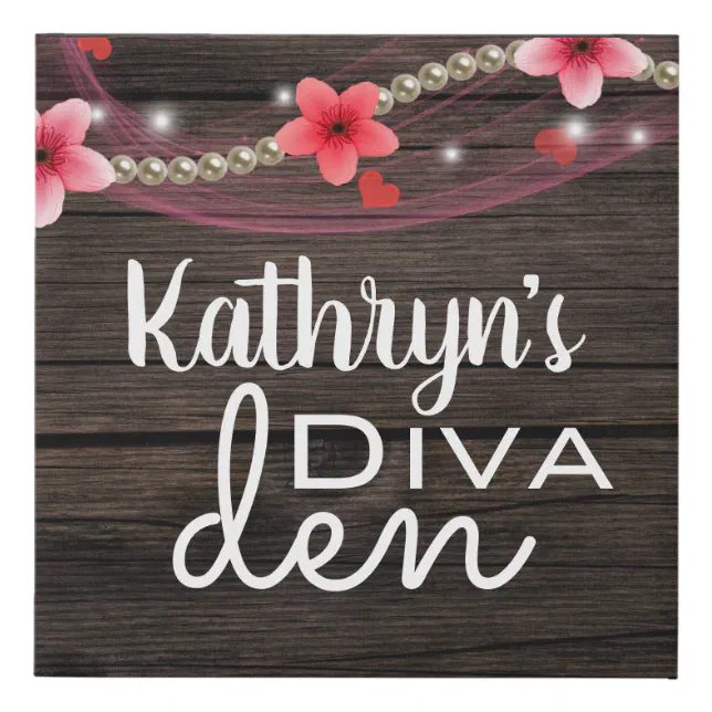 Personalized "Diva Den" Faux Canvas Print | Zazzle