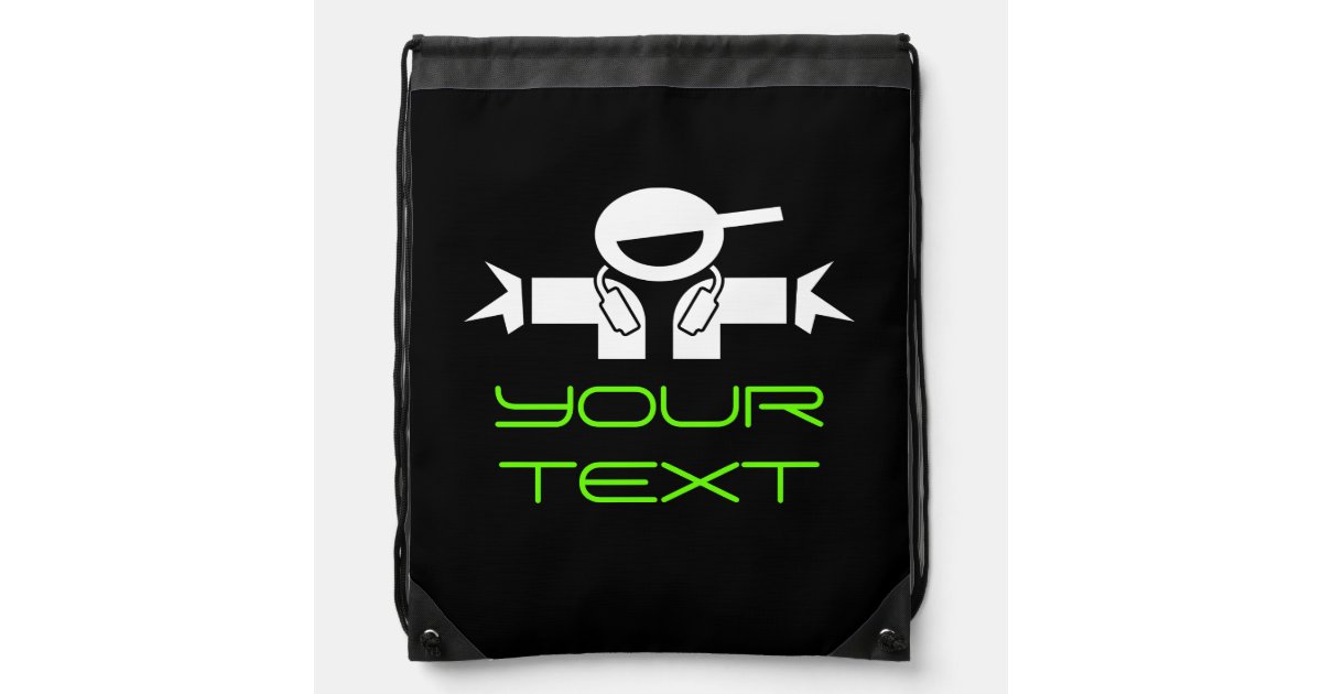 Personalized DJ deejay drawstring backpack bag | Zazzle