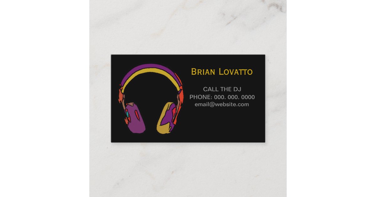 personalized dj headphone music business card | Zazzle