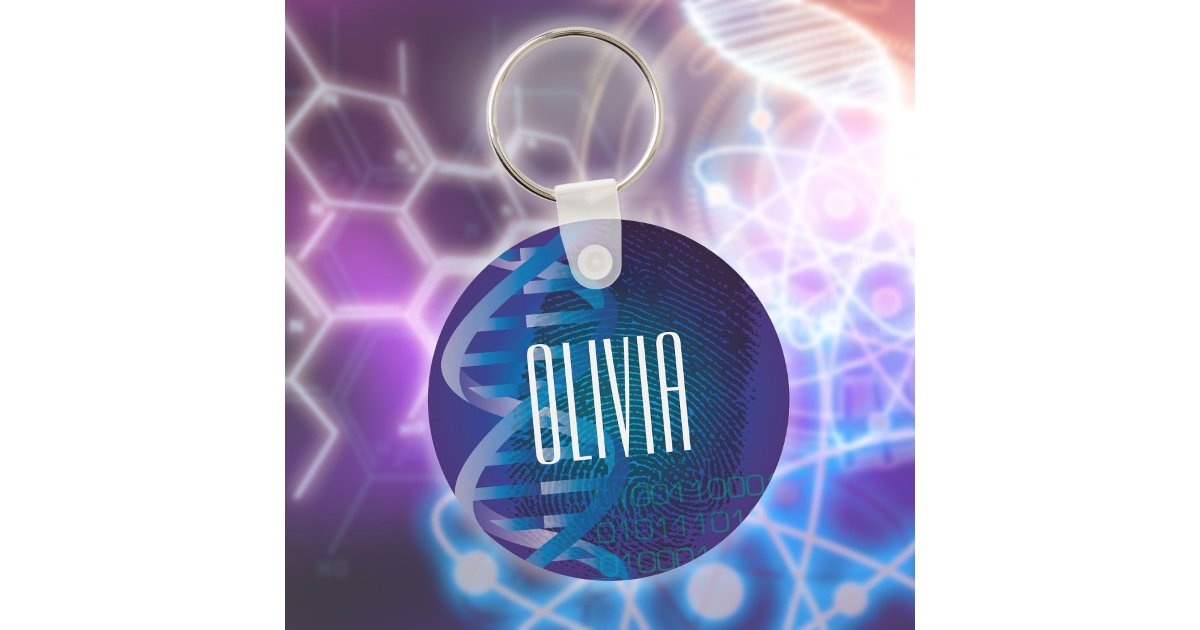 Personalized DNA Fingerprint Medical Science Keychain | Zazzle