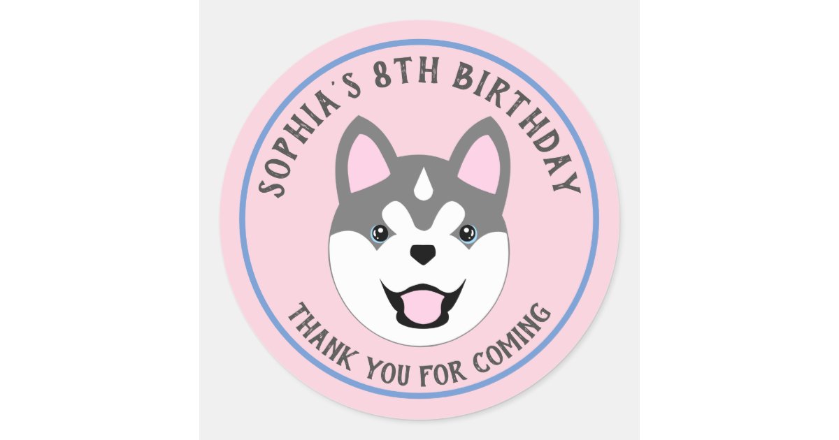 Personalized Dog Birthday Party Stickers | Zazzle