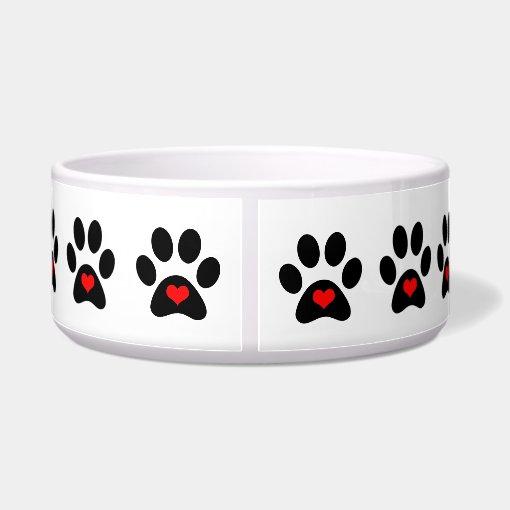 Personalized Dog Bowls - Paw Prints | Zazzle