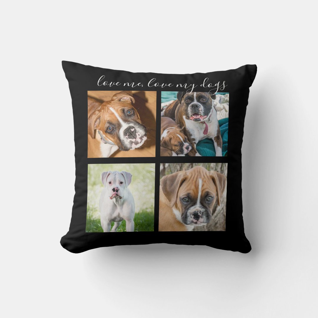 Personalized Dog Gifts - Boxer Dog Photos Throw Pillow | Zazzle