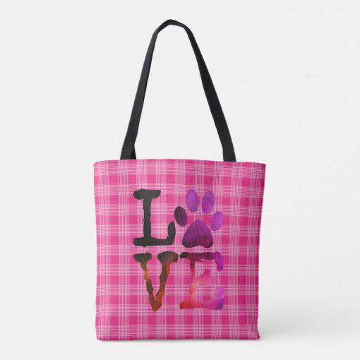 Personalized Dog Photo Paw Print Pink Tote Bag | Zazzle