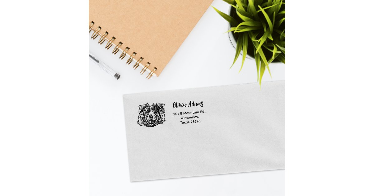 Personalized Dog Photo Return Address Rubber Stamp | Zazzle
