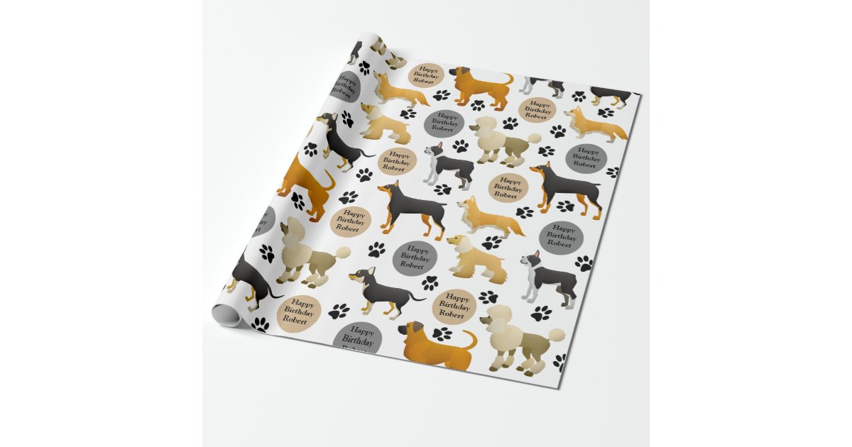 Personalized Dogs Wrapping Paper | Zazzle
