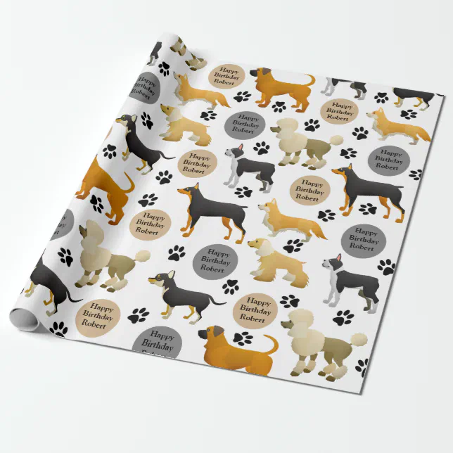 Personalized Dogs Wrapping Paper | Zazzle
