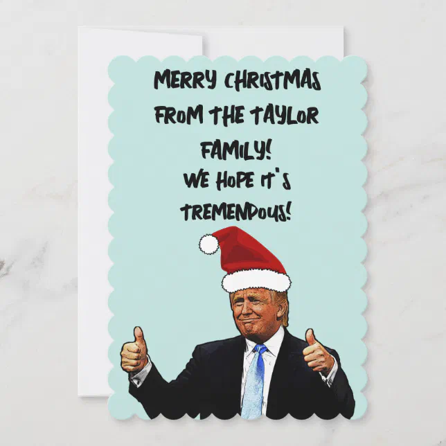 PERSONALIZED DONALD TRUMP CHRISTMAS FLAT CARD | Zazzle