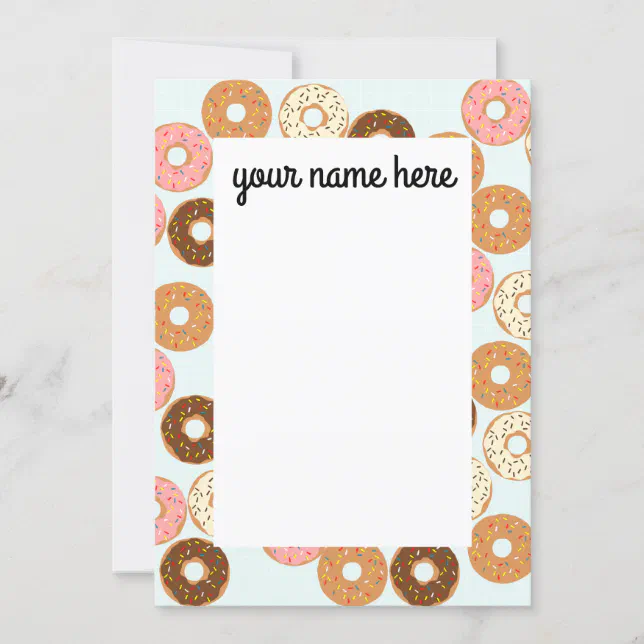 Personalized Donuts Notecards | Zazzle