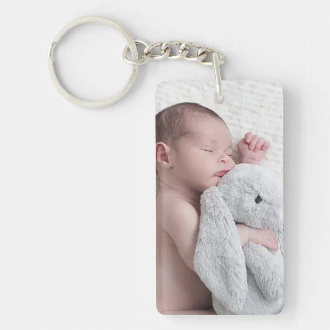 Personalized Double Sided Baby Photo Keychain | Zazzle