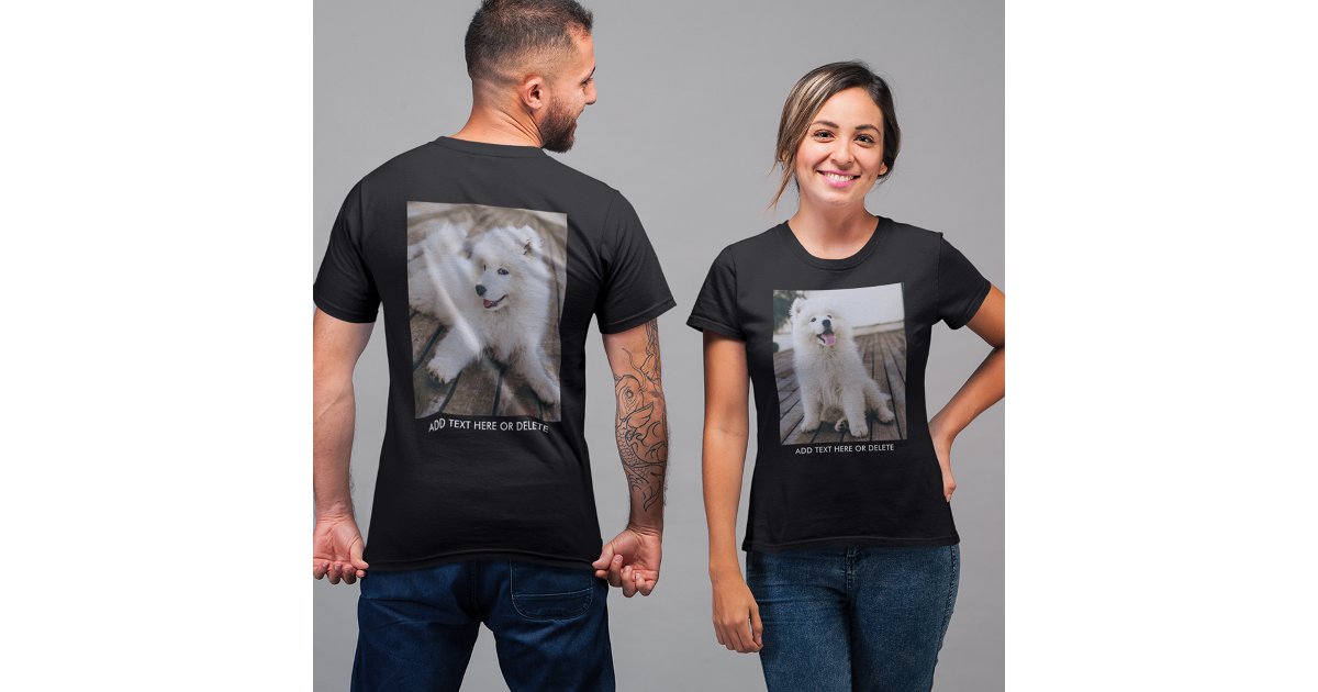 Personalized Double Sided Photo Text T-Shirt | Zazzle