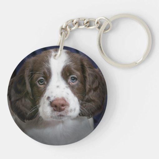 Personalized Double Sided Puppy Dog Pet Key chain | Zazzle