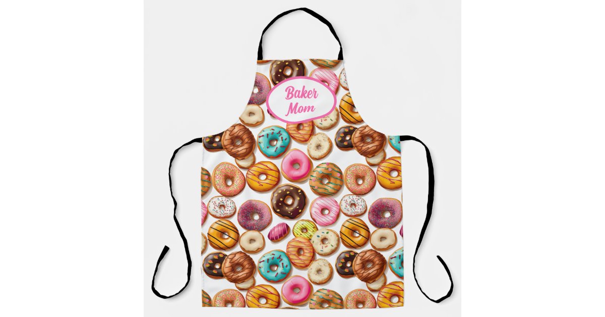 Personalized Doughnuts Baker Mom Apron | Zazzle