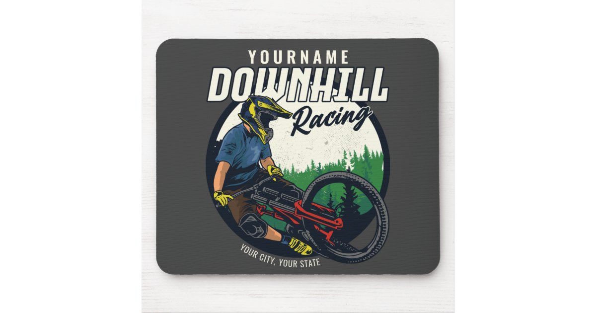 Personalized Downhill Racing Mountain Bike Trail Mouse Pad | Zazzle