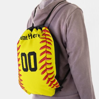 Personalized Drawstring Softball Backpacks | Zazzle