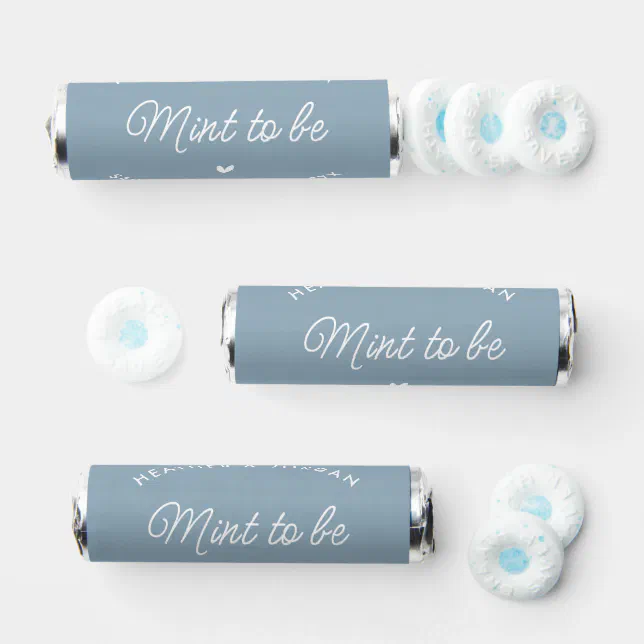 Personalized Dusty Blue Mint To Be Wedding Mints | Zazzle