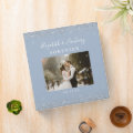 Personalized Dusty Blue Silver Glitter Photo 3 Ring Binder | Zazzle