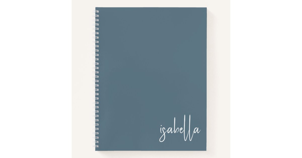 Personalized Dusty Blue Spiral Notebook | Zazzle