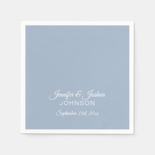 Personalized Dusty BLUE Wedding Napkins | Zazzle Personalized Dusty BLUE Wedding Napkins | Zazzle