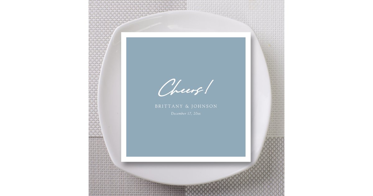 Personalized Dusty Blue Wedding Napkins | Zazzle Personalized Dusty Blue Wedding Napkins | Zazzle