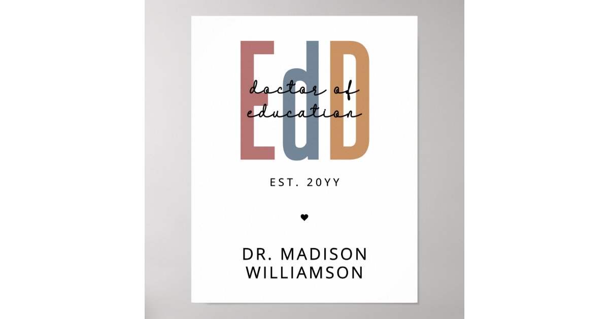 Personalized EdD Doctor Of Education Graduation Poster | Zazzle