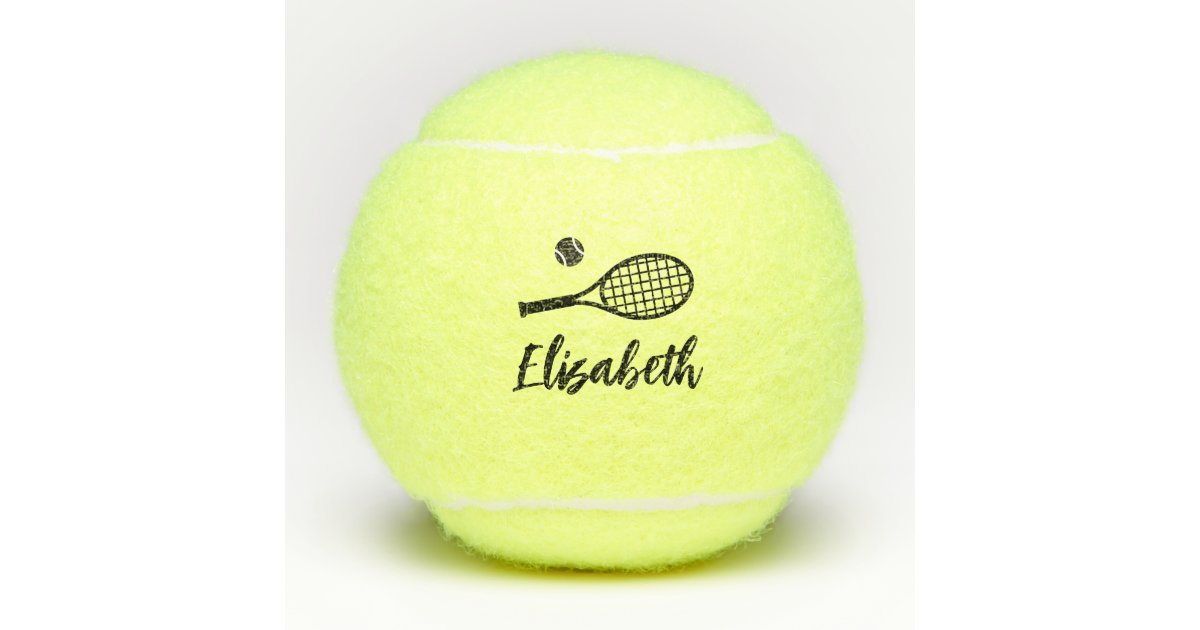 Personalized Edgy Modern Handwriting Name on Tennis Balls | Zazzle