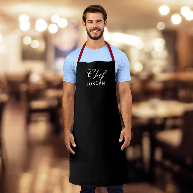 Personalized Editable Colors Elegant Script Chef Apron | Zazzle