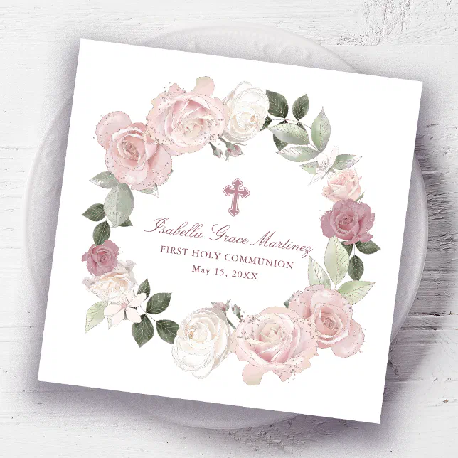 Personalized Editable First Holy Communion Napkins | Zazzle
