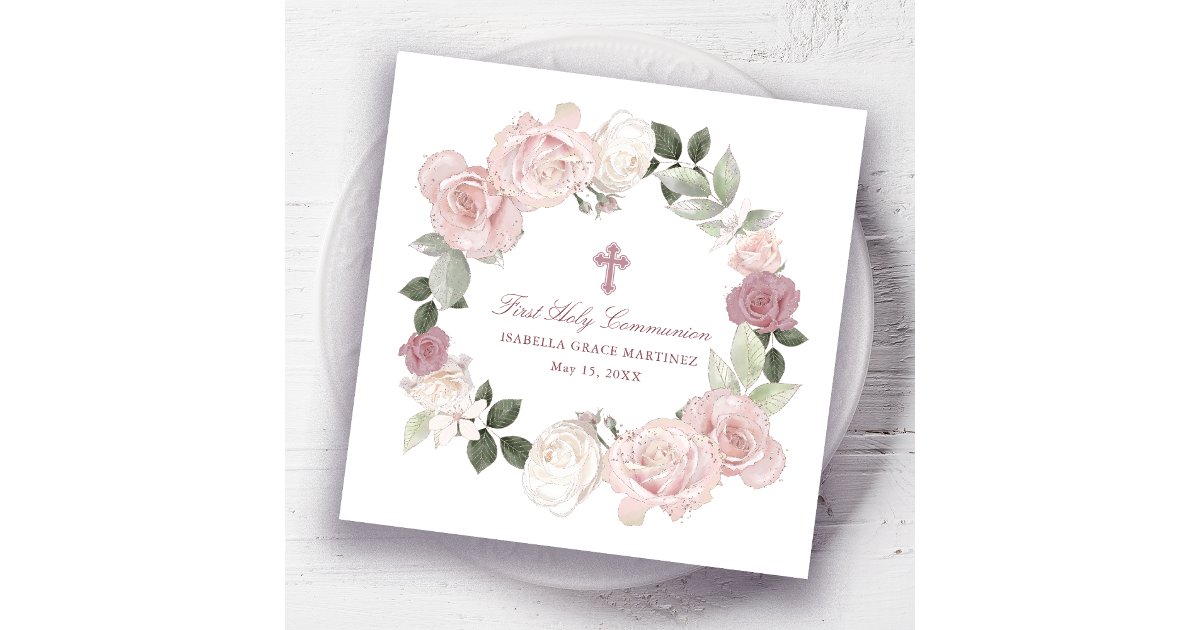Personalized Editable First Holy Communion Napkins | Zazzle