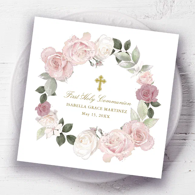 Personalized Editable First Holy Communion Napkins | Zazzle