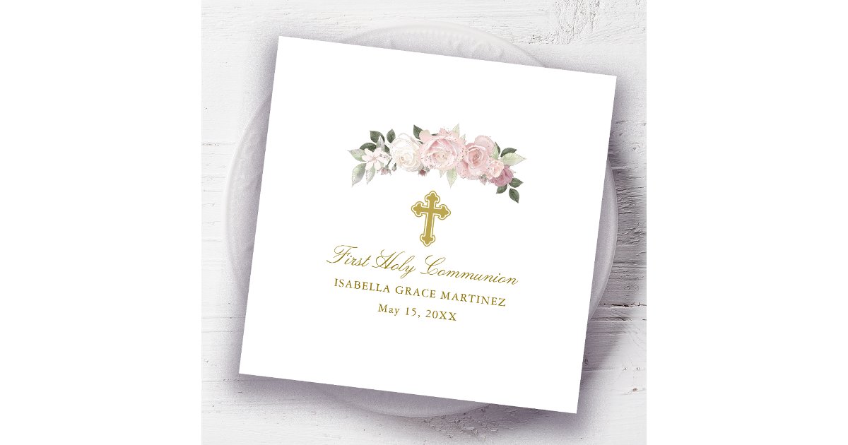 Personalized Editable First Holy Communion Napkins | Zazzle