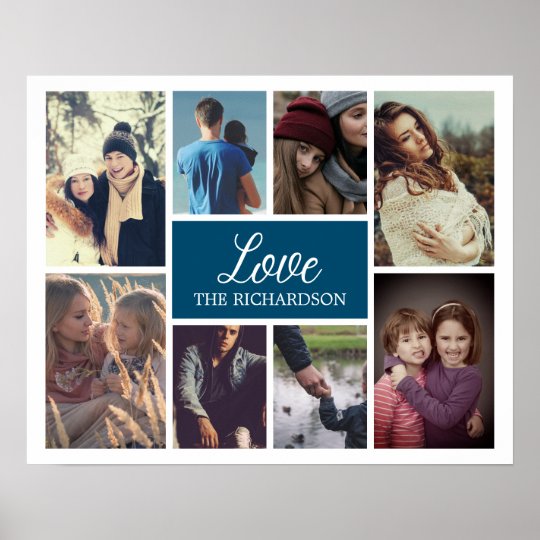 Personalized Eight Photo Collage Poster | Zazzle.com