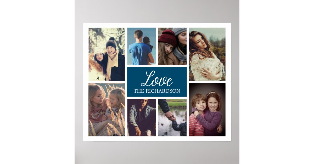 Personalized Eight Photo Collage Poster | Zazzle