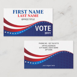 Personalized Election Campaign Business Card | Zazzle