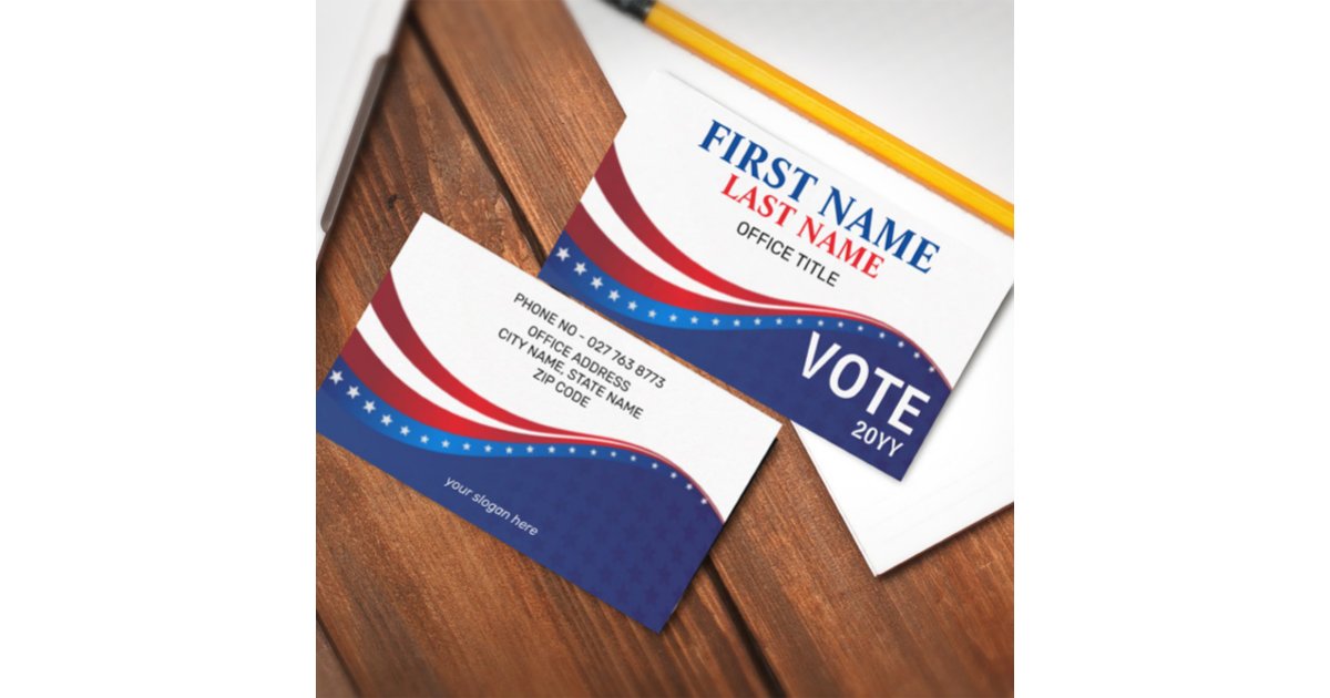 Personalized Election Campaign Business Card | Zazzle