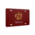 Personalized Elegant Crown Red License Plate | Zazzle