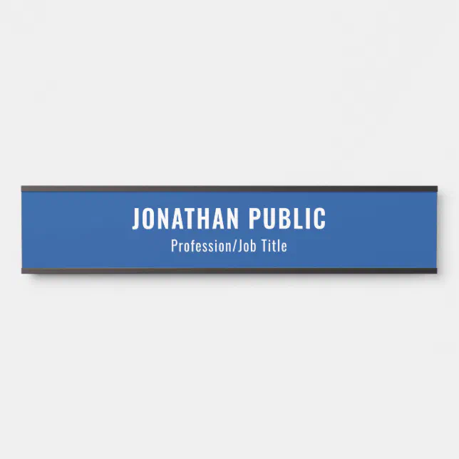 Personalized Elegant Deep Blue Template Long Door Sign | Zazzle