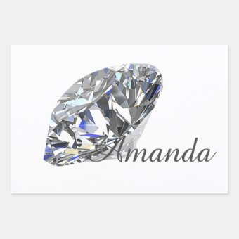Personalized Elegant Diamonds Wrapping Paper Sheets | Zazzle