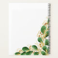 Personalized Elegant Emerald Green Gold Eucalyptus Planner | Zazzle